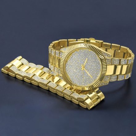 The Boss Ultra Bling Watch (Gold) - Drippy Style